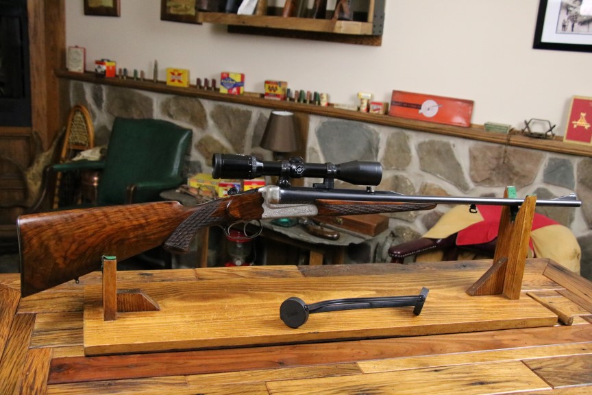 Ludwig Borovnik Ferlach Austria Double Rifle with Zeiss 7mm Rem Mag. at ...